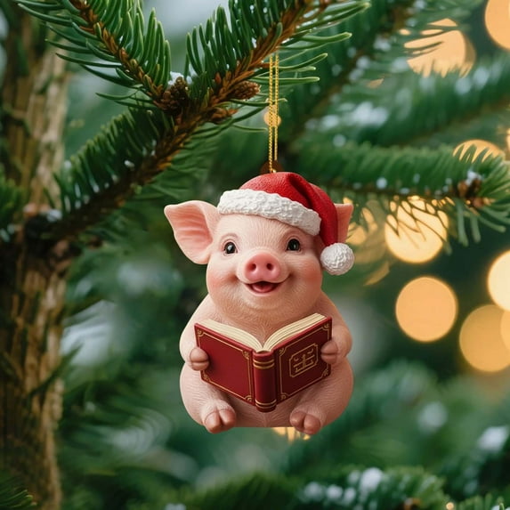 ToyKingdee Reading Fox Ornament, Handmade Fox Raccoon Reading Books ...