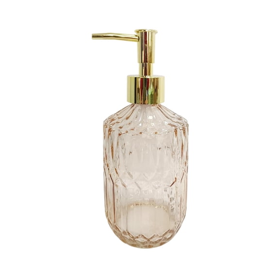 ToyKingdee Refillable Textured Glass Soap Dispenser with Premium Pump ...
