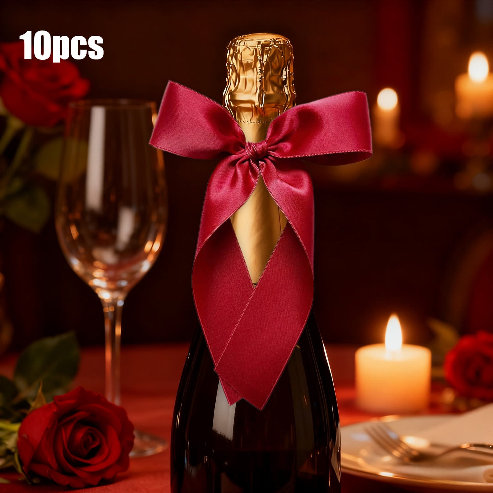ToyKingdee Satin Red Bows with Twist Tie – Premade Tied Ribbon Bows for ...