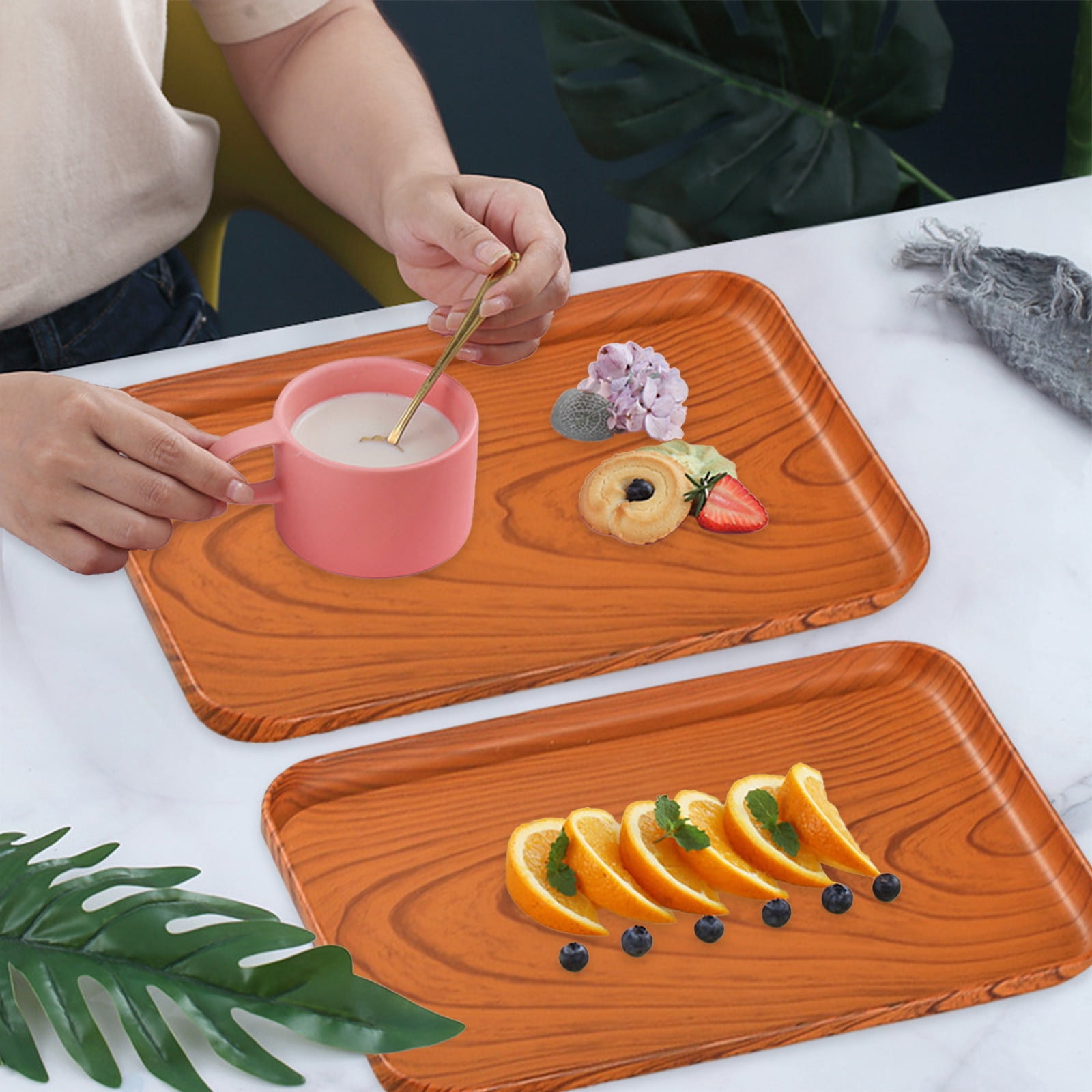 ToyKingdee Serving Trays Reusable Plastic Serving Platters for Cookie ...