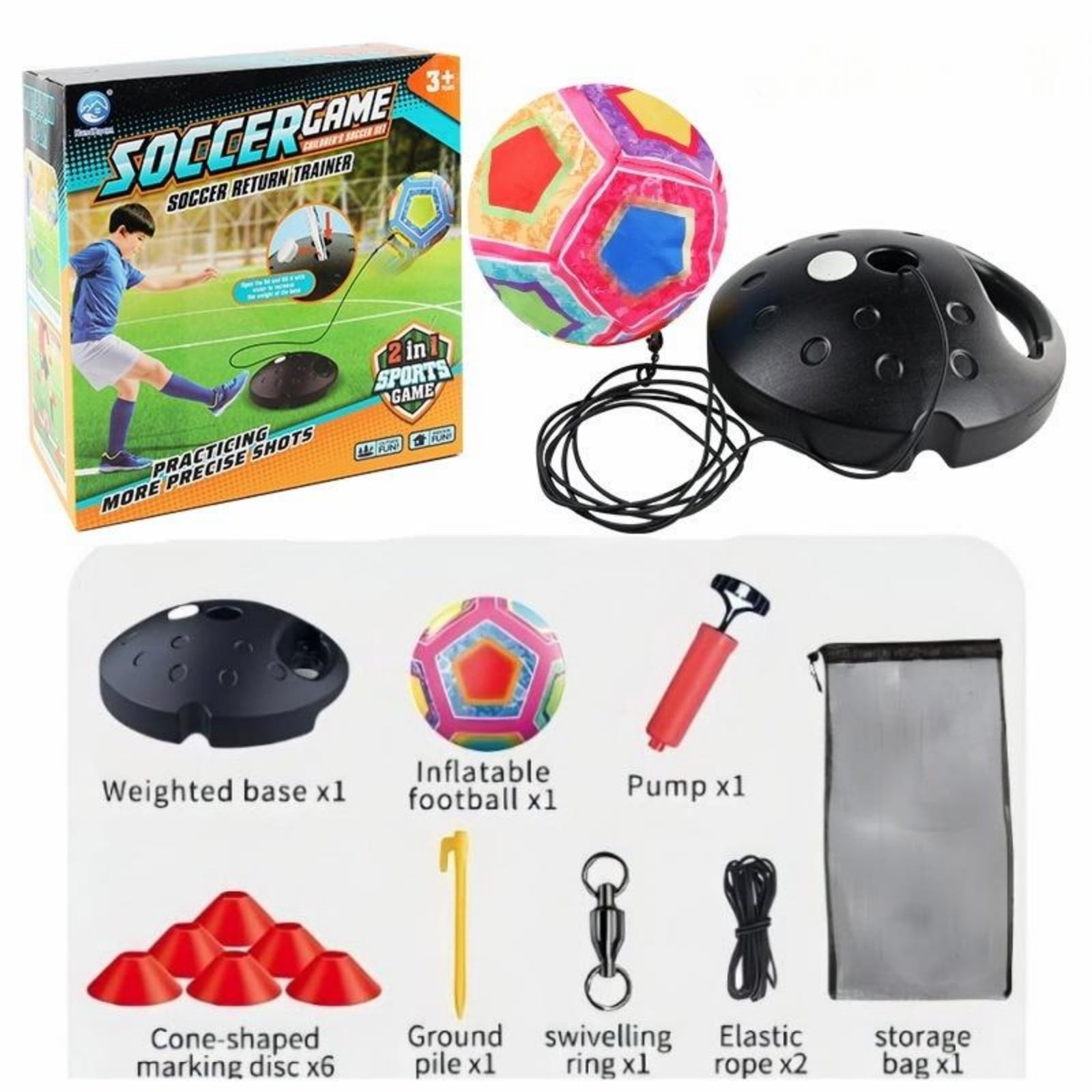 ToyKingdee Soccer Training Equipment, Soccer Ball Dribble Trainer for ...