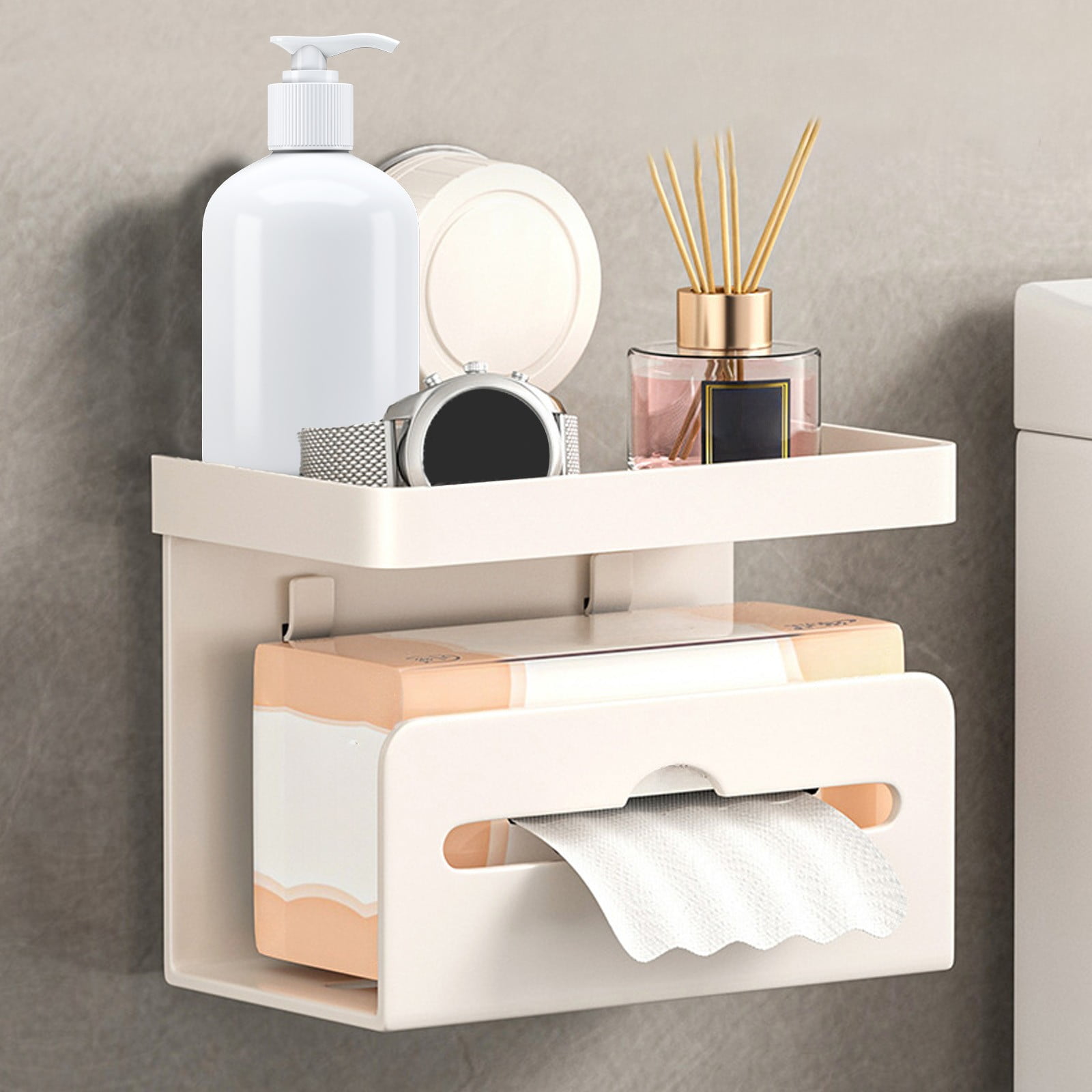 ToyKingdee Toilet Suction Cup Toilet Paper Box Wall Mounted Roll Paper ...