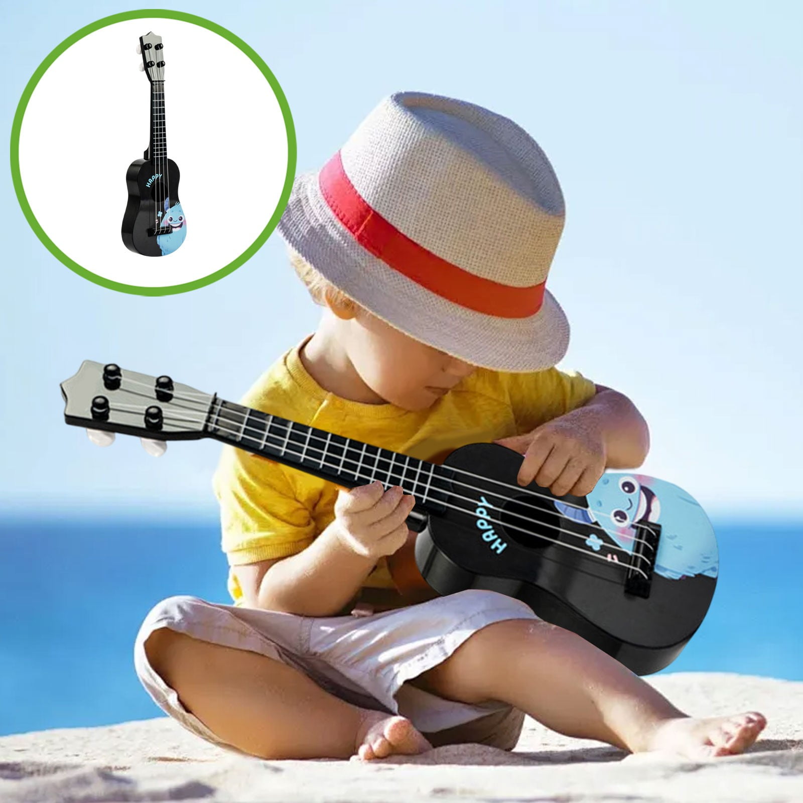 ToyKingdee Toy Guitar, Mini Toddler Ukulele Guitar with 4 Strings Keep ...