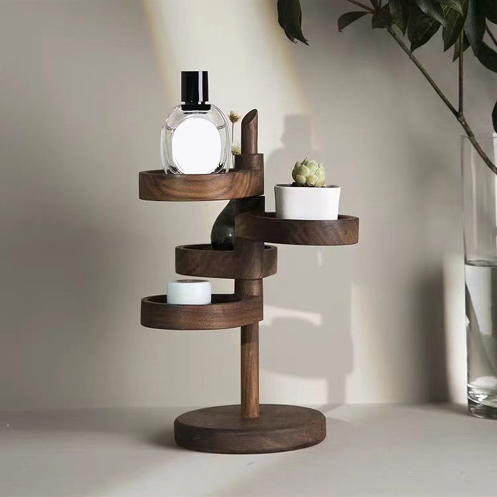 ToyKingdee Wood Display Shelf, Spiral Design Decorative Storage Box ...