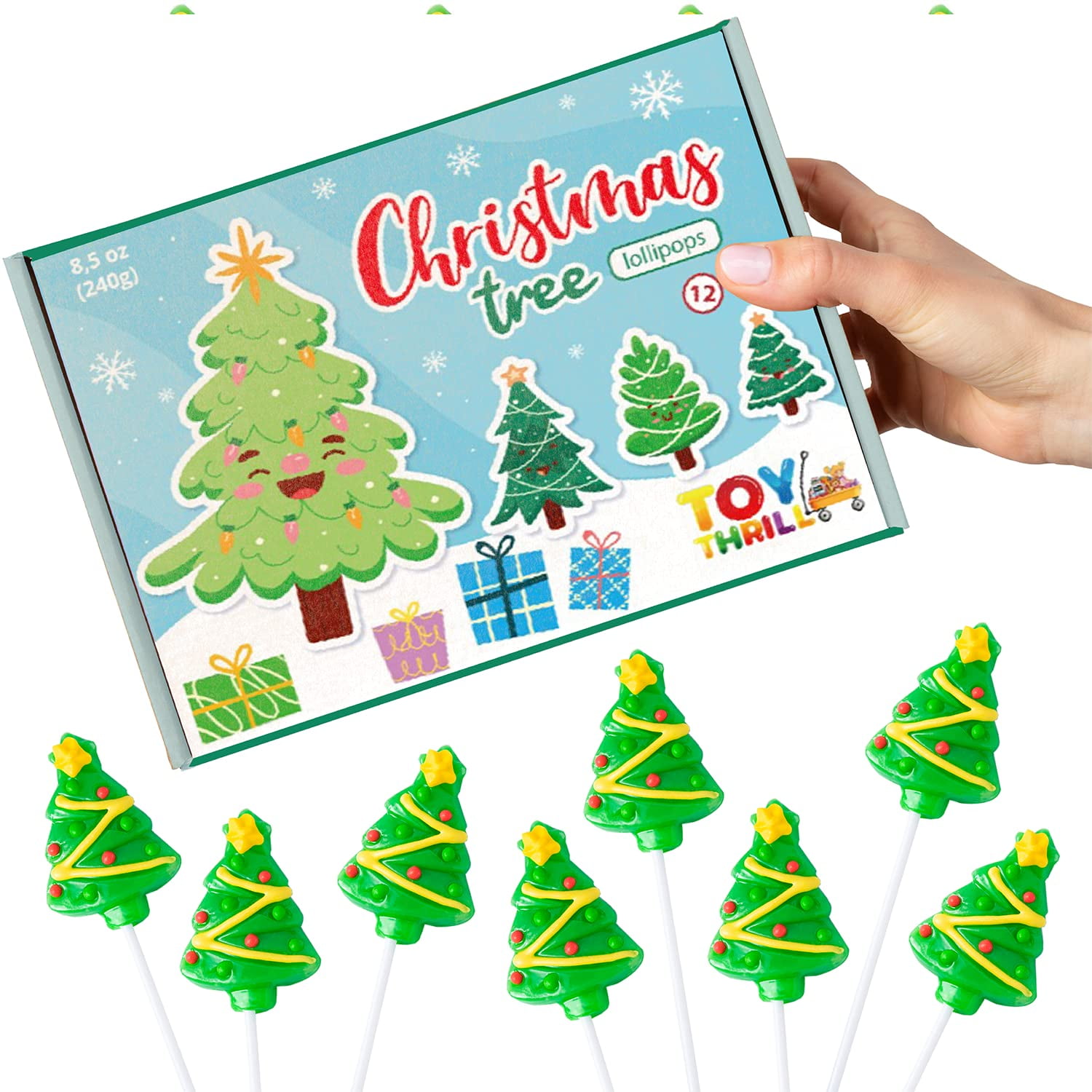 ToyThrill Christmas Tree Lollipops - Tree-Shaped Christmas Candy ...