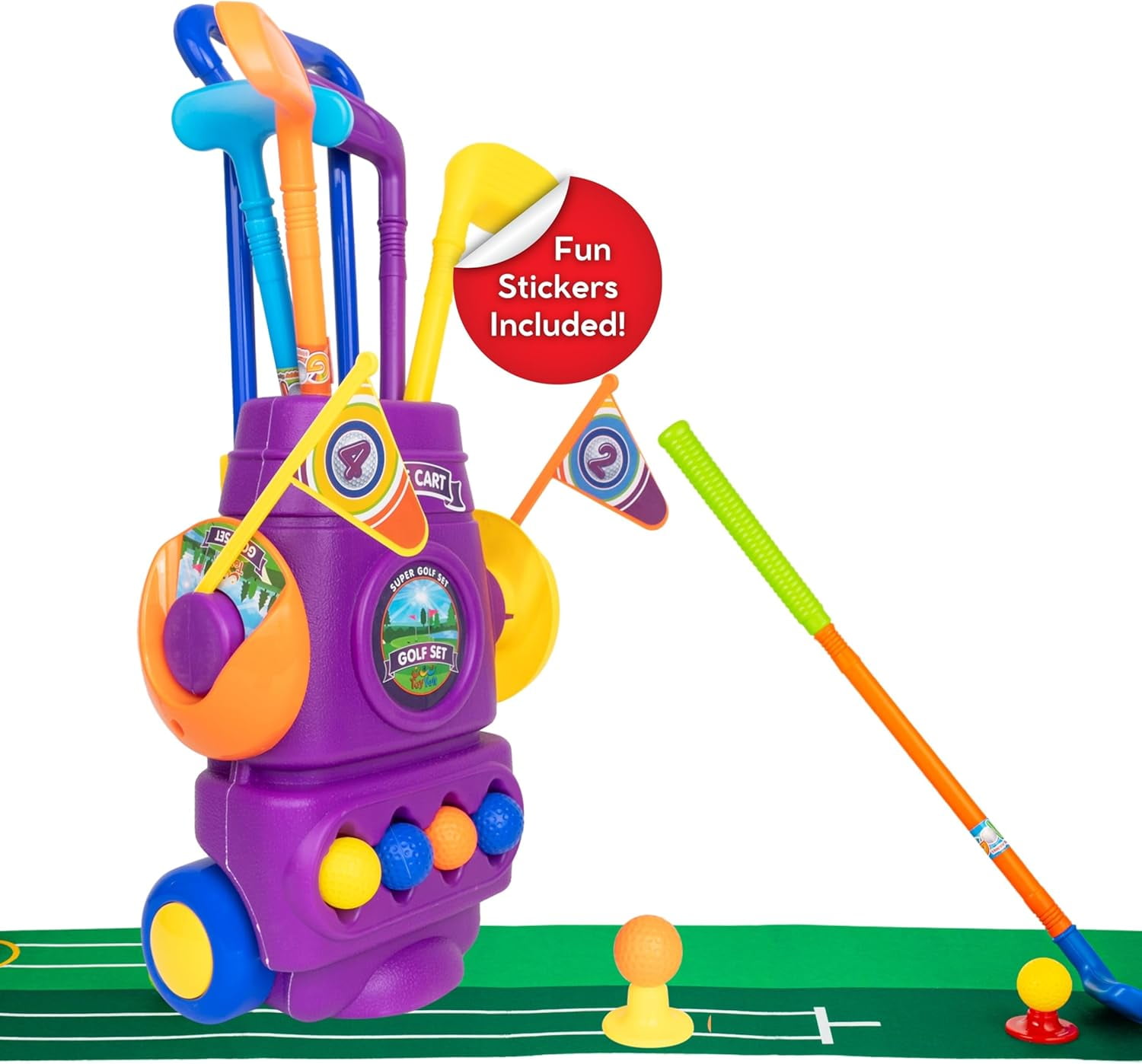 ToyVelt Toddler Golf Set - Kids Golf Clubs with 6 Balls, 4 Golf Sticks ...