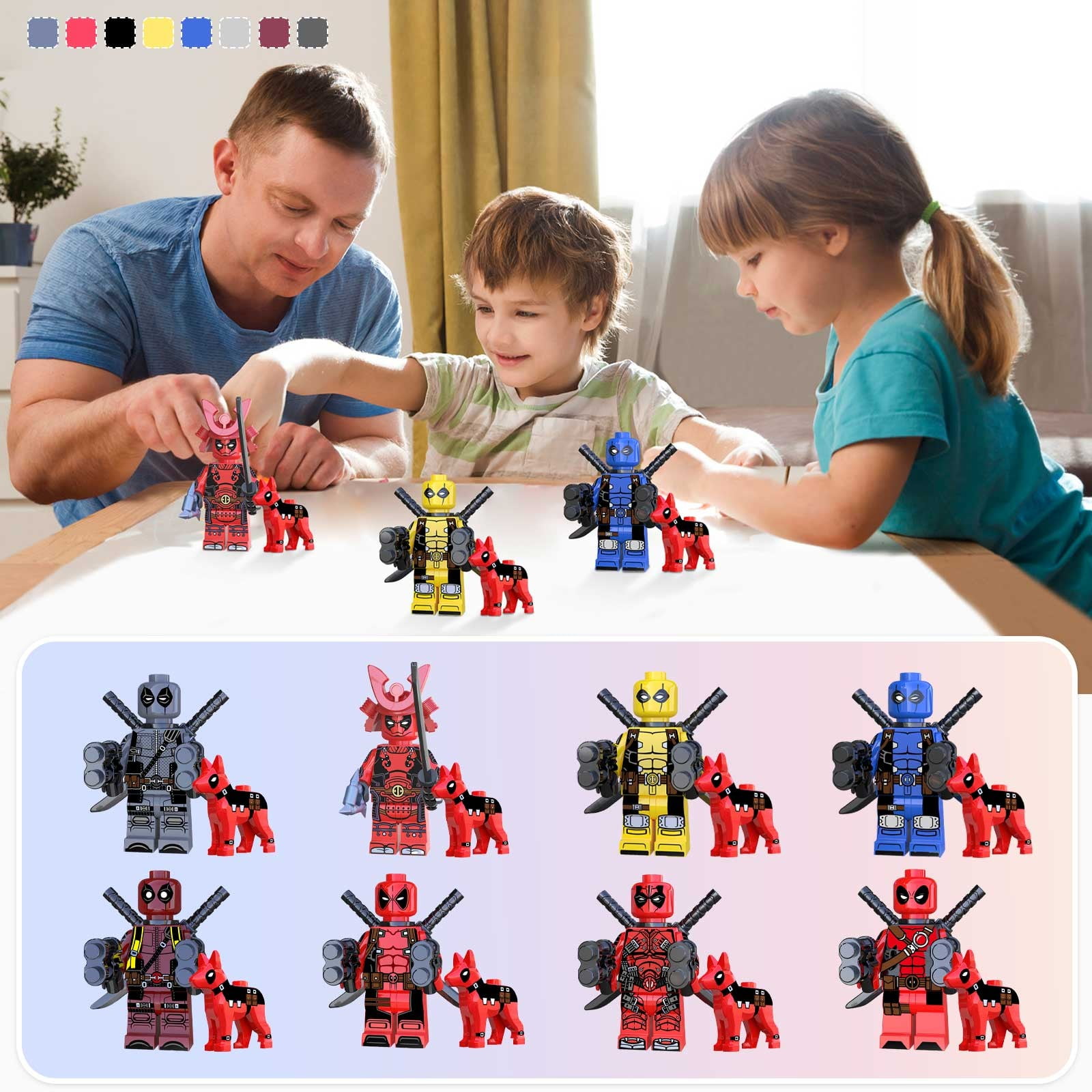 ToyVerse Deadpool Building Blocks Set 8PCS, Deadpool Minifigure Pack ...