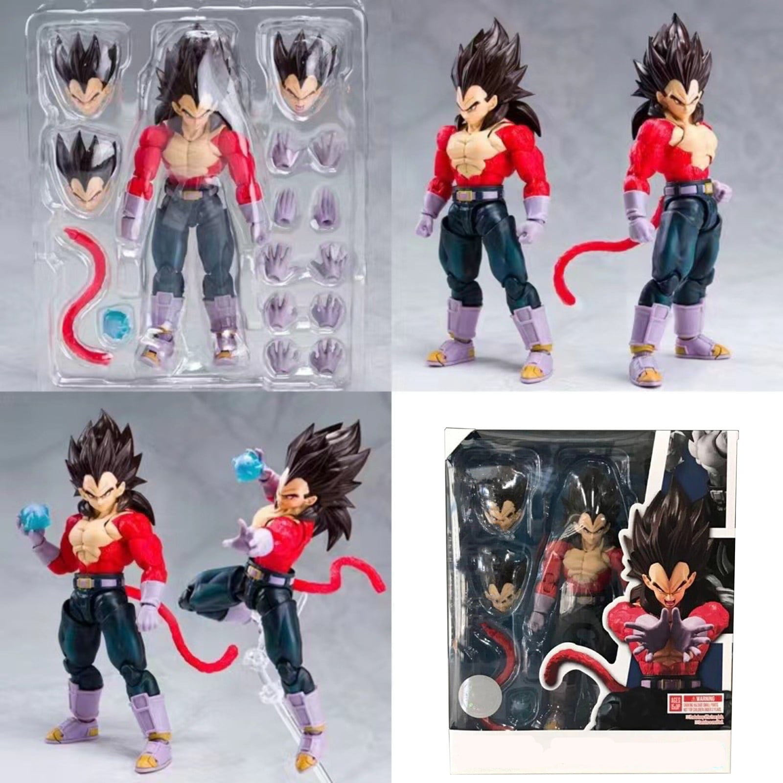 ToyVerse Dragon Ball Action Figure Vegeta, Super Saiyan 4 Vegeta Action ...