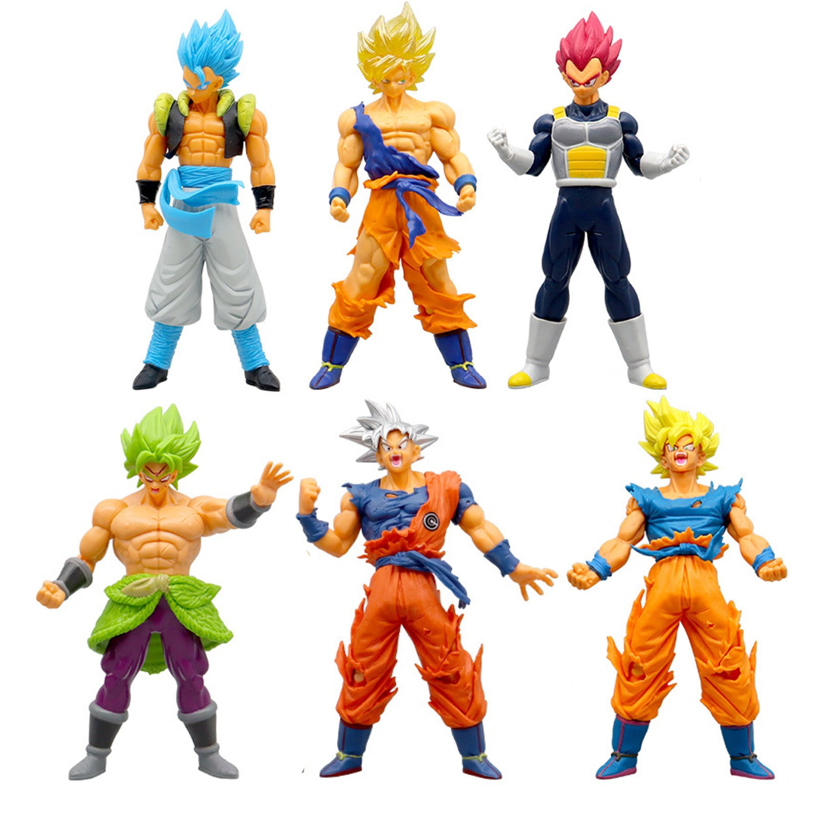 ToyVerse Dragon Ball Z Figures Set 6PCS, Goku Vegeta Broly DBZ Action ...