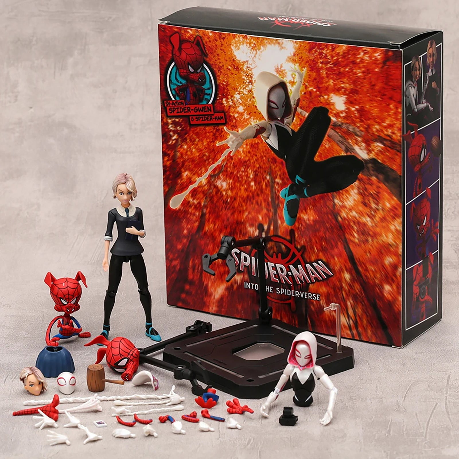 ToyVerse Spider-Gwen Action Figure, Movie Into Verse Spider Hero Action ...