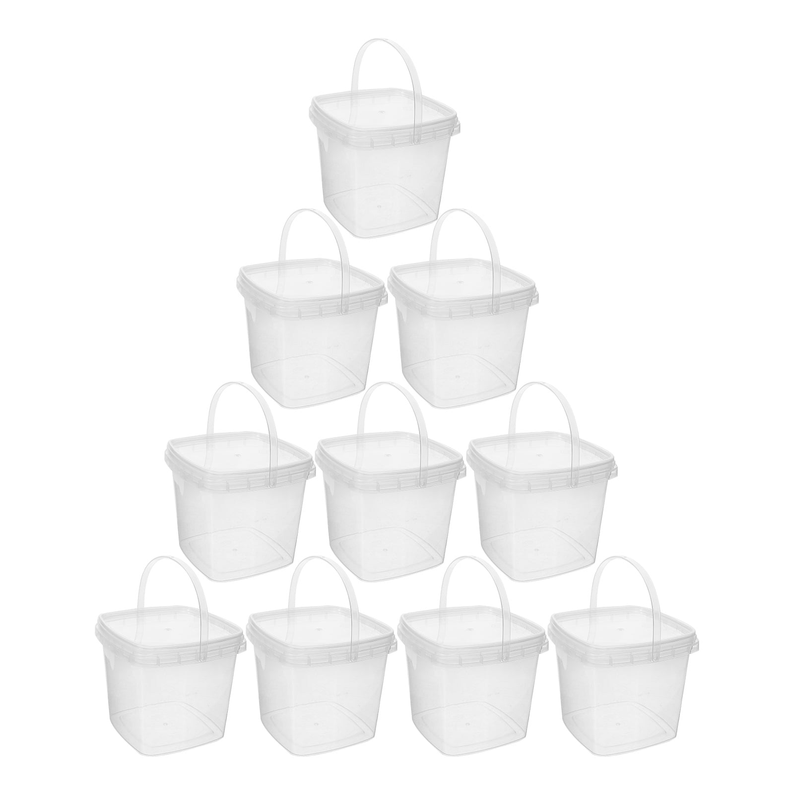 Toyandona 10Pcs Square Ice Cream Storage Container Transparent PP Leak ...