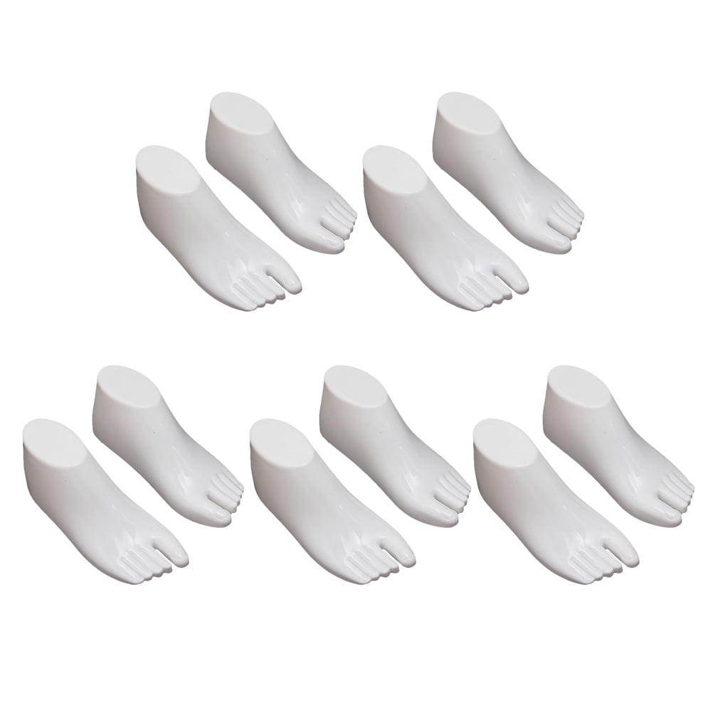 Toyandona Display Shoe Model Shoe Supports White PVC 5 Pairs - Walmart.com