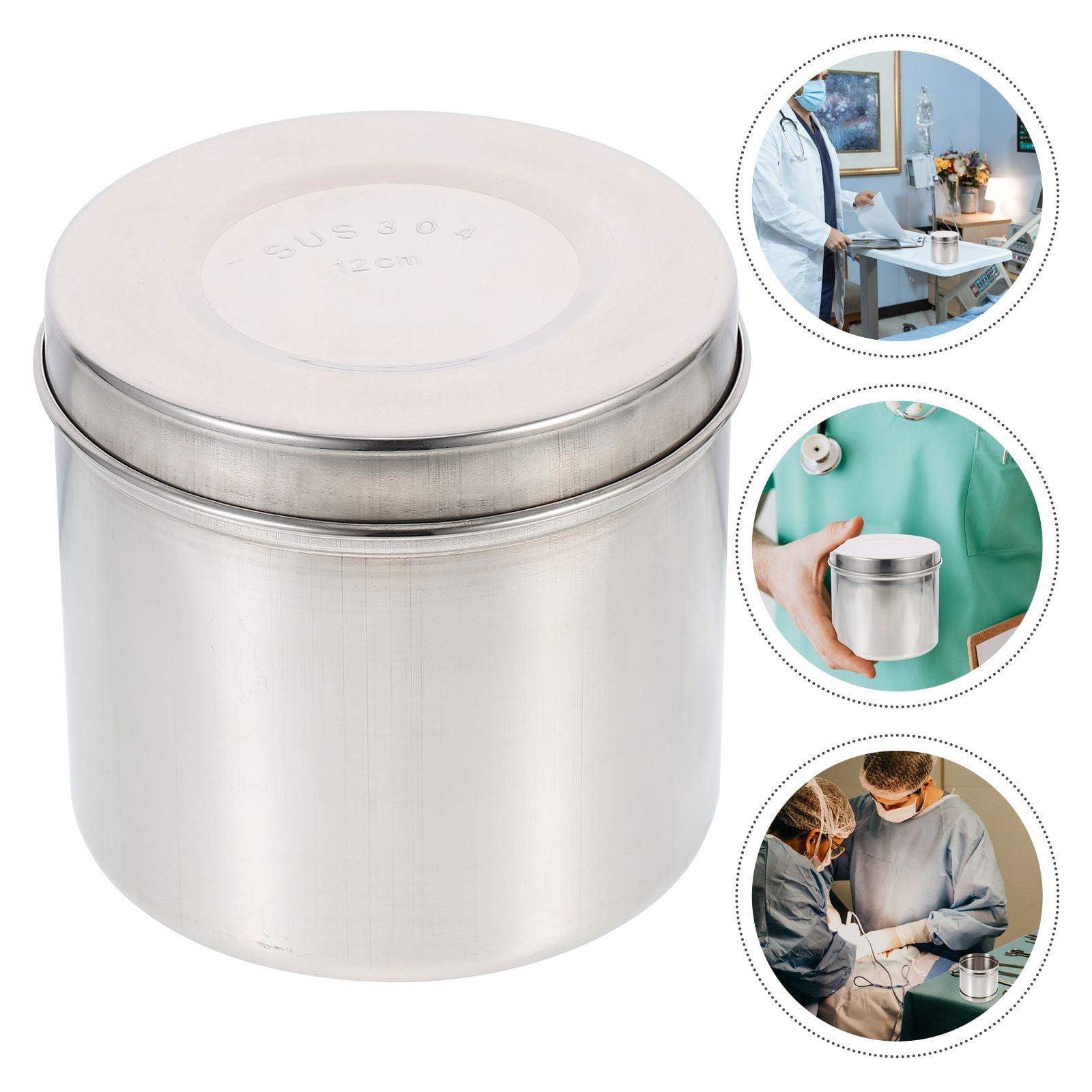 Toyandona stainless steel round container Unguent Storage Jar Silver ...
