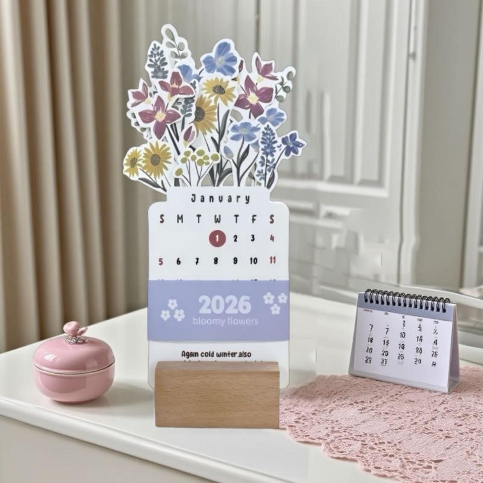 Toycle 2026 Bloomy Flowers Desk Calendar(R,Paper) - Walmart.com