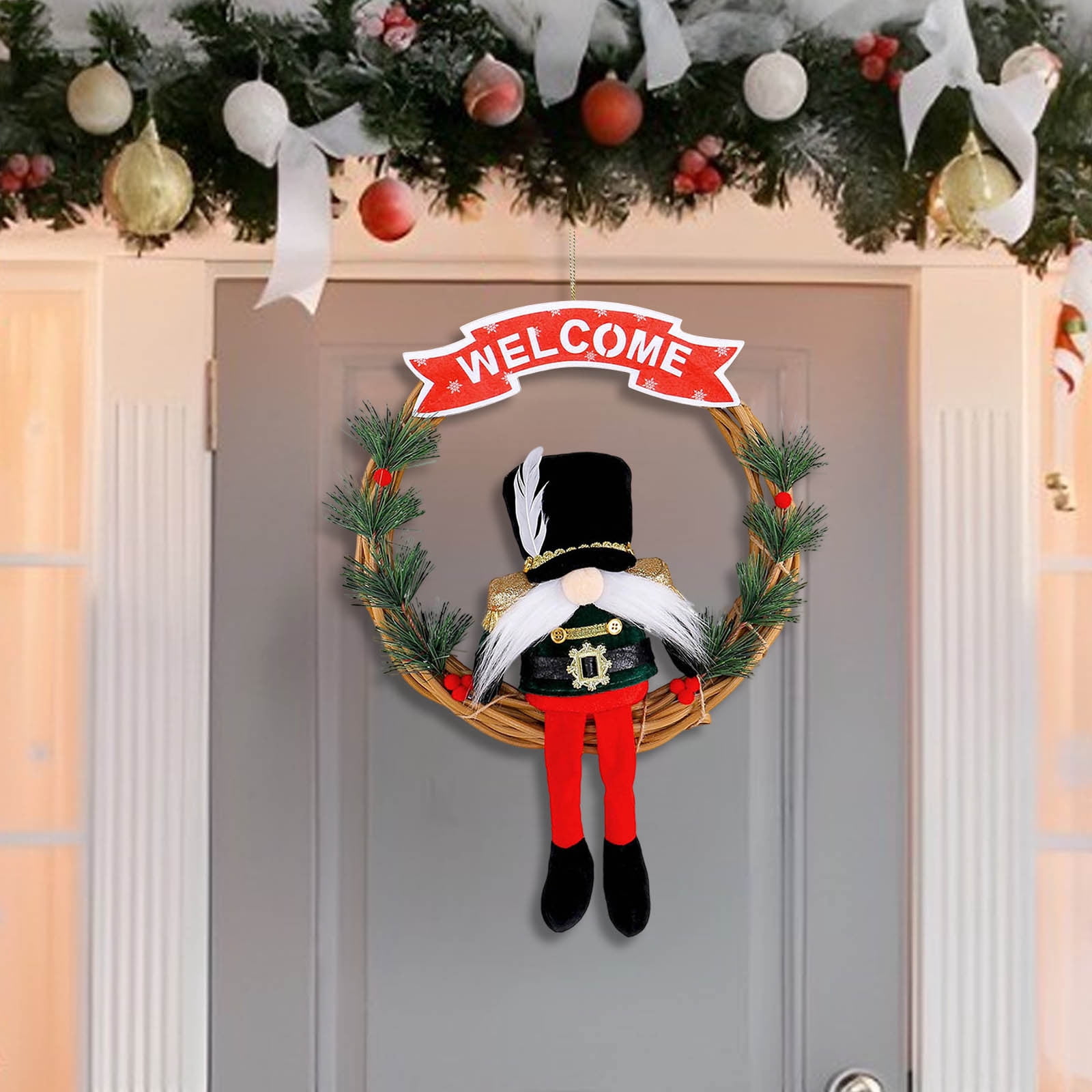 Toycle Christmas Welcome Wooden Sign With Faceless Dwarf Soldier ...