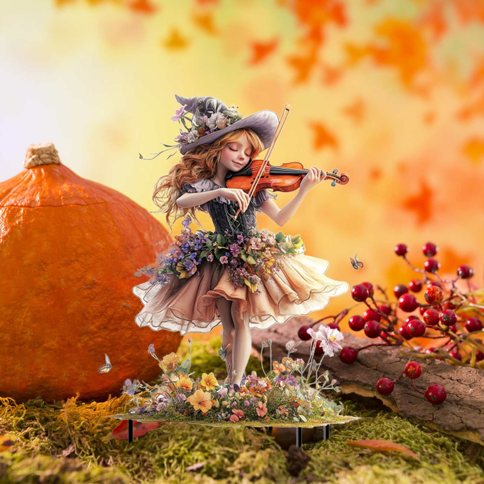 Toycle Forest Elves And Deer Garden Pile Card Acrylic Garden Ground ...