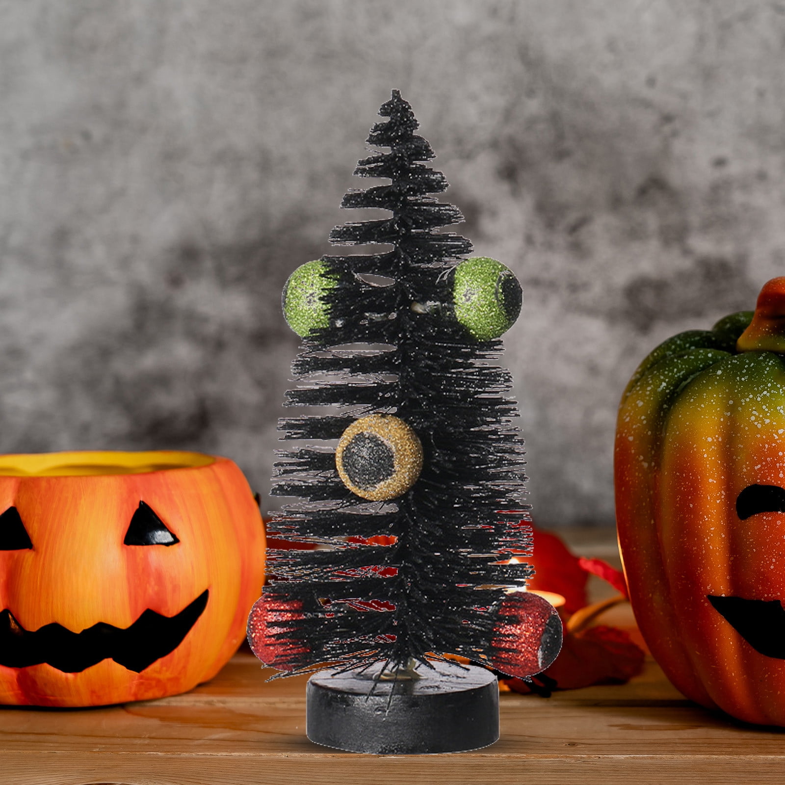 Toycle Halloween Bottle Brush Tree with Glittering Eyeballs Artificial ...