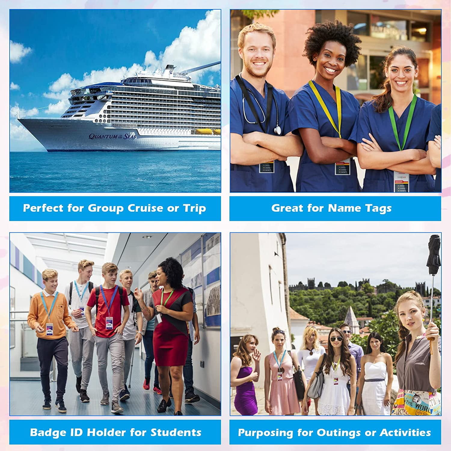 Toycle Multicolor Lanyards With Breakaway Waterproof Badge Holders Metal Hook Polyester Neck ...