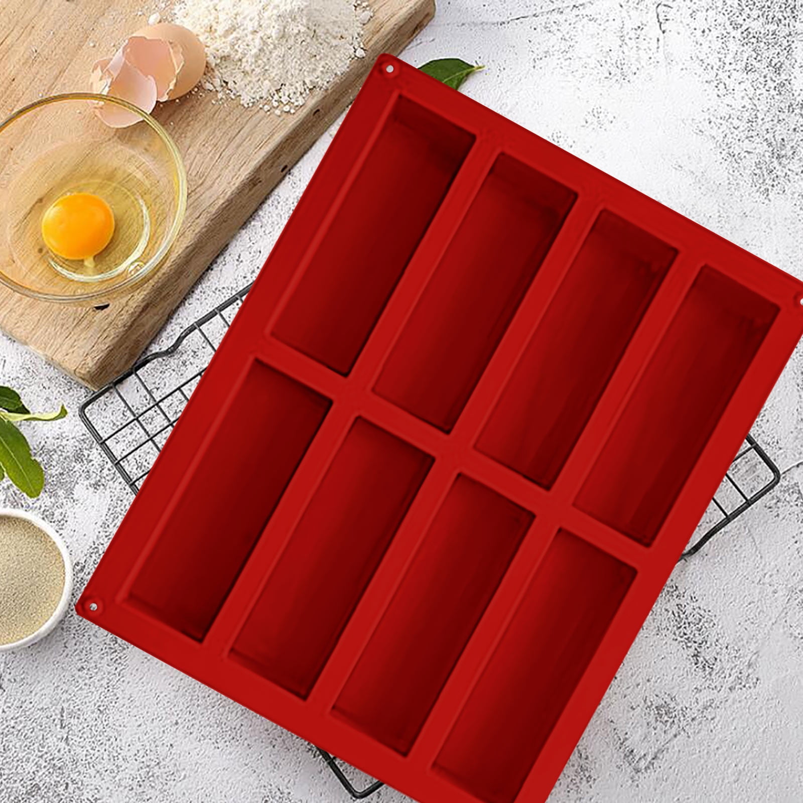 Toycle Rectangular Bar Of 8-cavity Silicone Mould Moulds Nutrition Bar ...