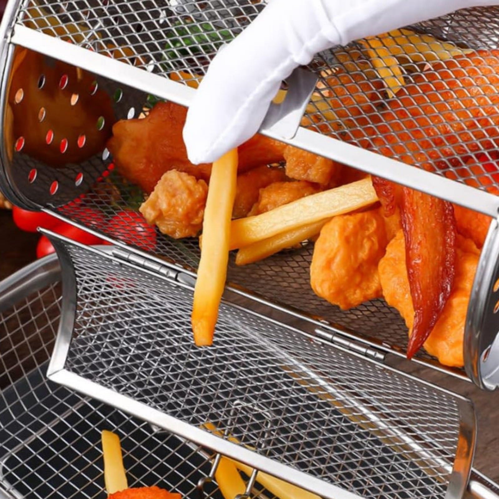 Toycle Stainless Steel Rotating Grill 2025 Chicken Wing Basket ...