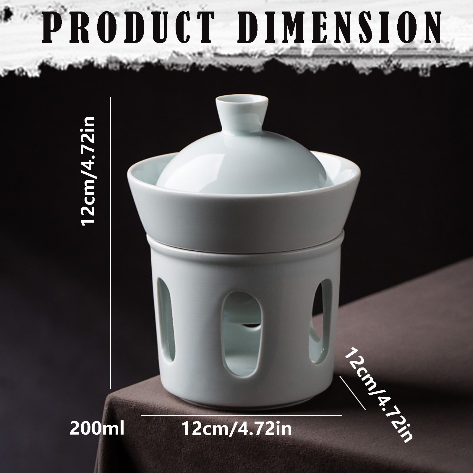 Toyeng Ceramic Bowl Small Ceramic Stew Pot Steamed Egg Bowl with Lid ...