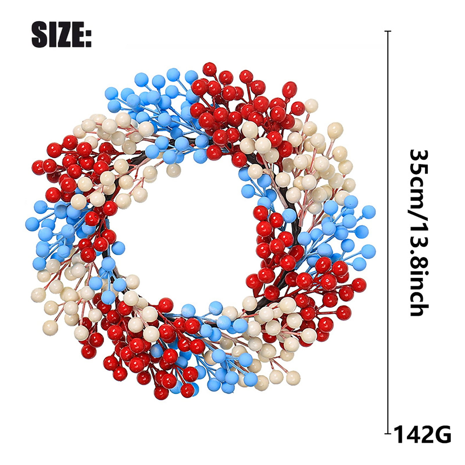 Toyeng Home Brand Independence Day Artificial Berry Wreath Patriotic ...
