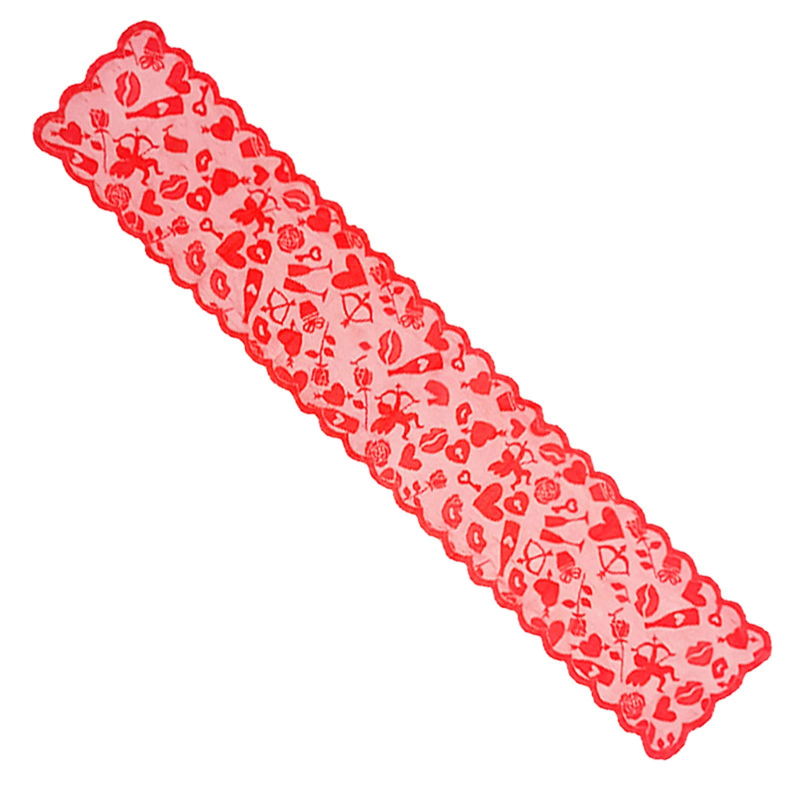 Toyeng Romantic Red Heart Lace Table Runner - 30×180cm Valentine's Day ...