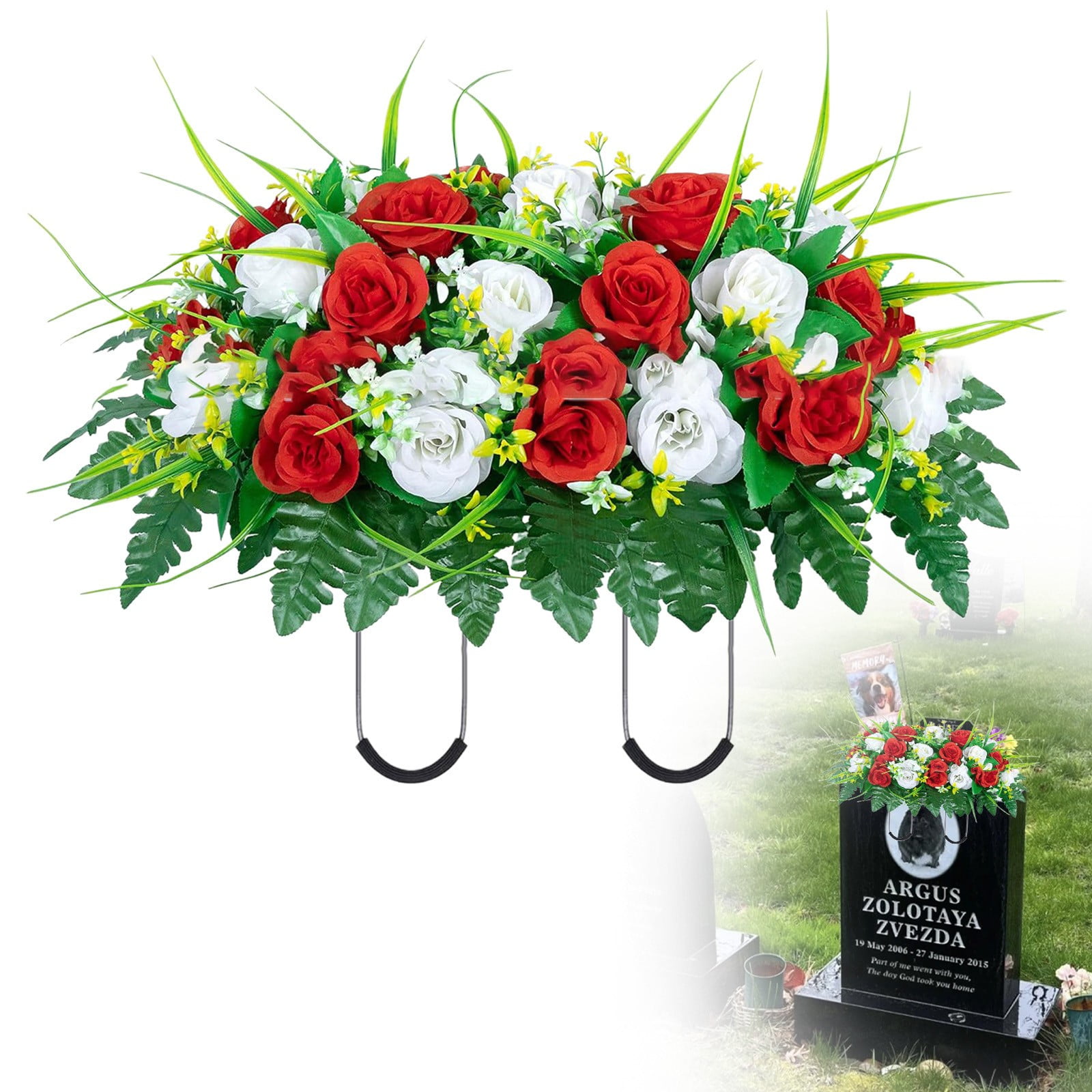 Toyeng Simulation Funeral Flower Arrangement Tombstone Flower ...