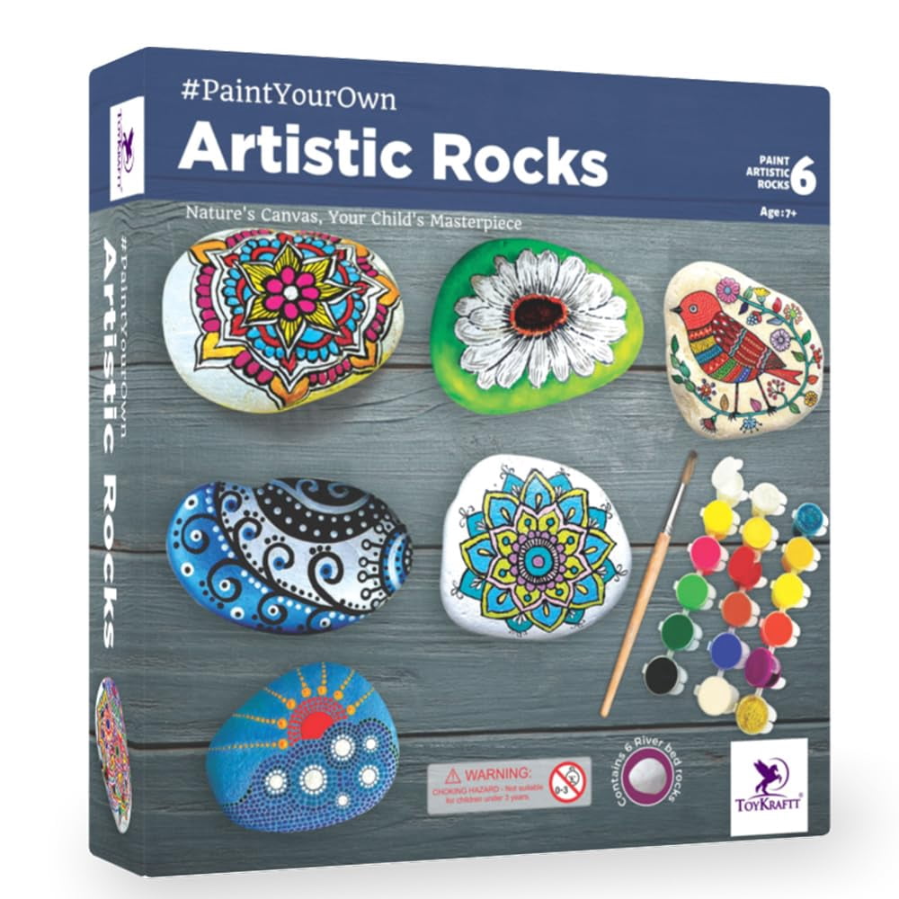 Toykraftt Stone Rock Painting Kit, Art And Craft Kit, Pebbles For ...
