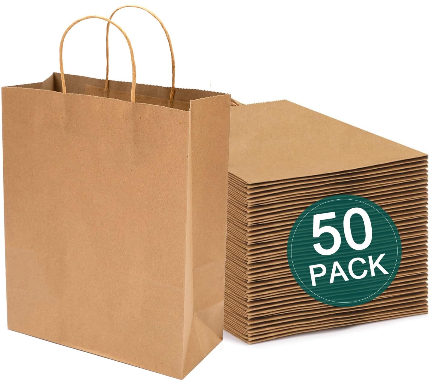 Toylin 50 Pack 8x4.75x10 SSF20 Inch Medium Paper Bags, Plain Brown ...