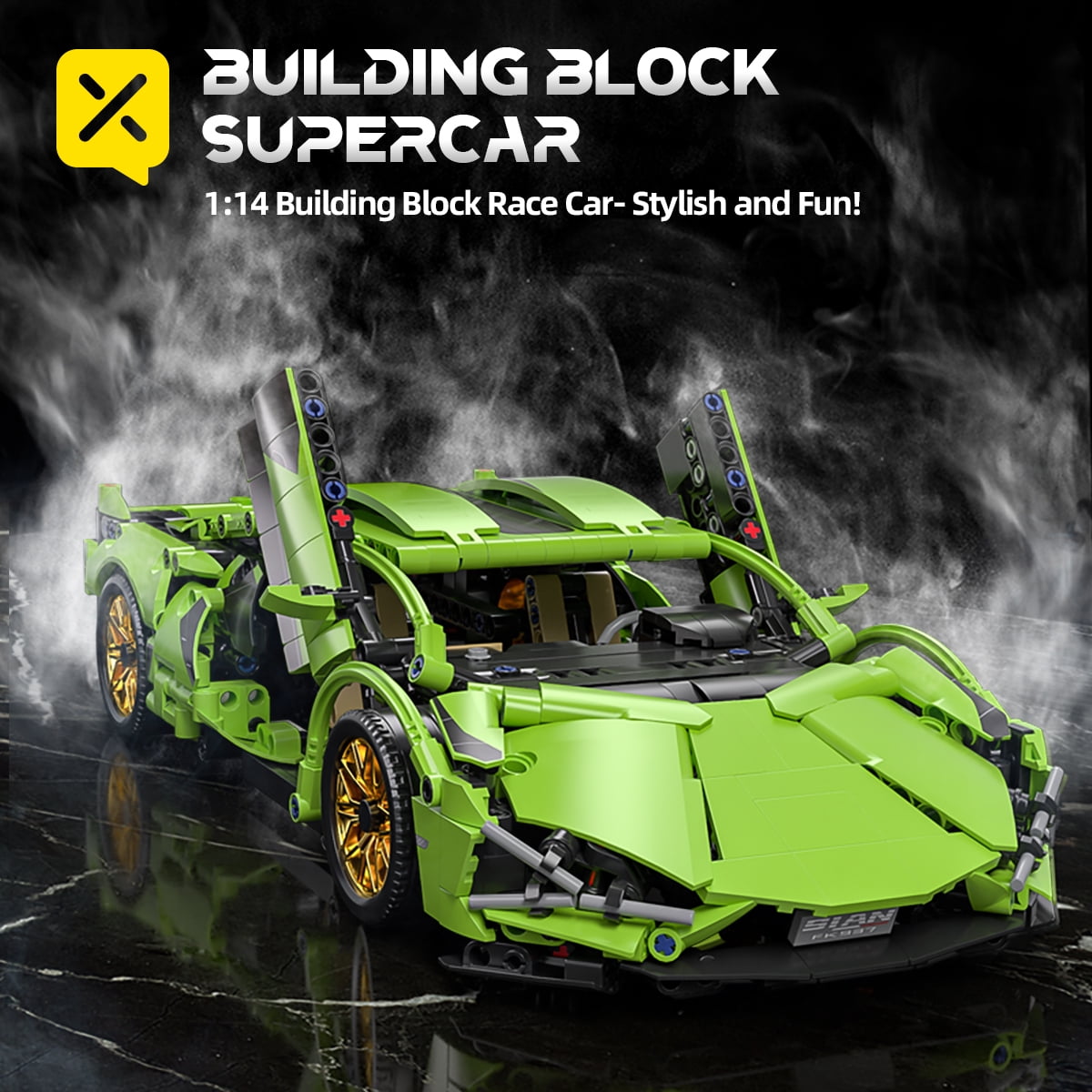 Toylinx 1:14 Technical Building Blocks Racing Car Model Collectible Car ...