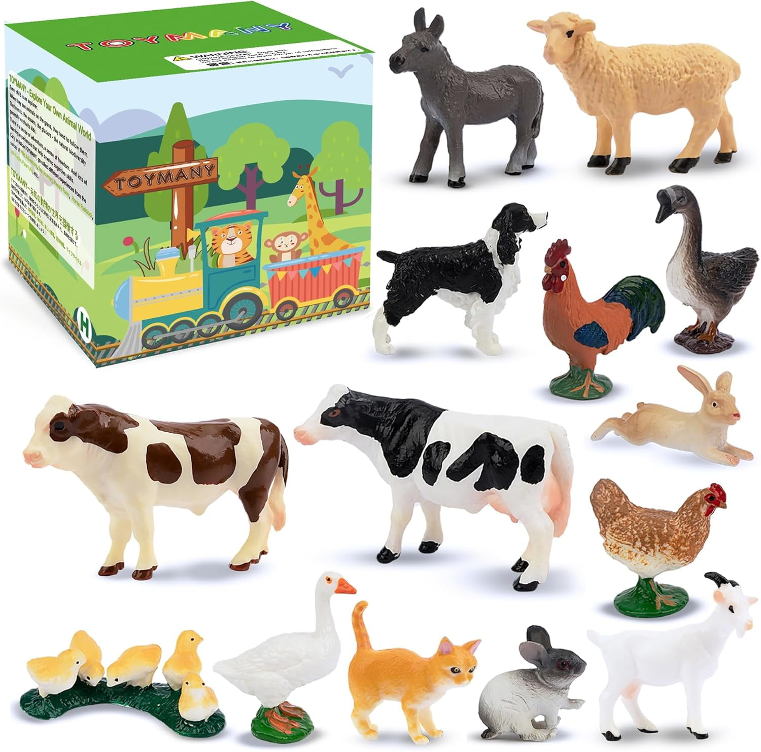 Toymany 12PCS Mini Dog Figurines Playset, Realistic Detailed Plastic Puppy Figures, Hand Painted ...