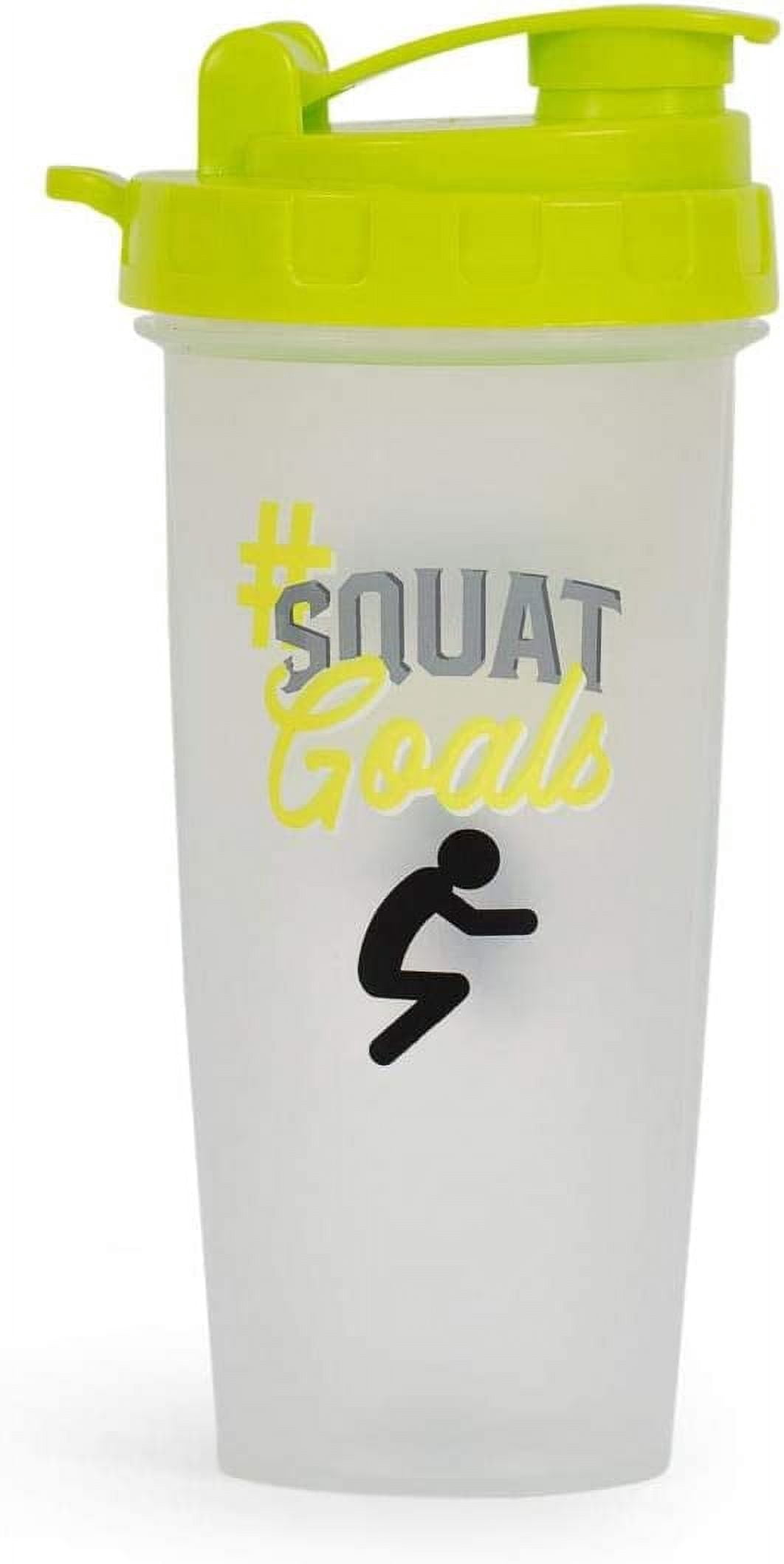Toynk #SquatGoals Plastic Shaker Bottle | 20-Ounce BPA-Free Drink Mixer ...