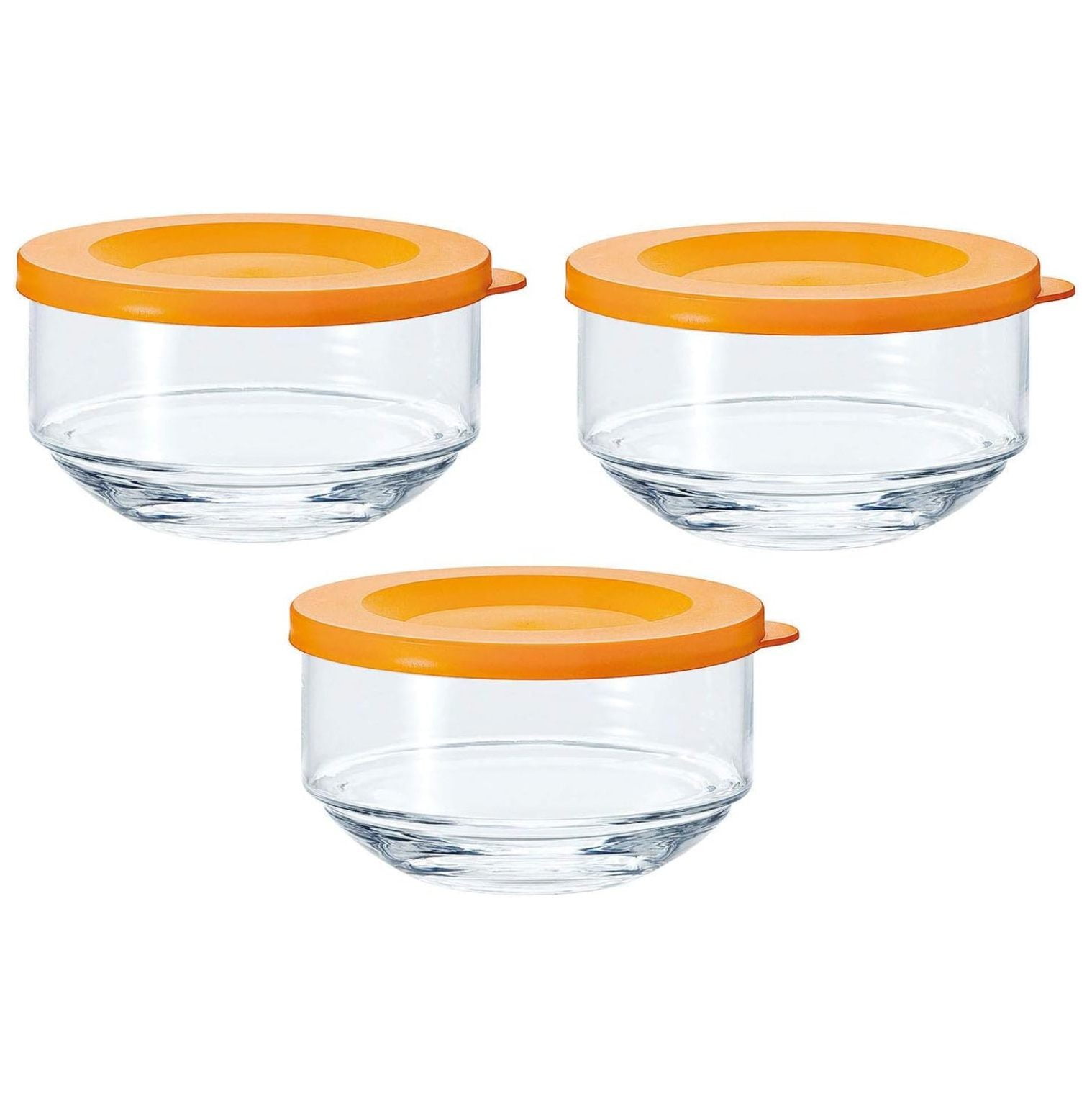Toyo Sasaki Glass B-31301-OR-JAN My Keeper Storage Container, Orange ...