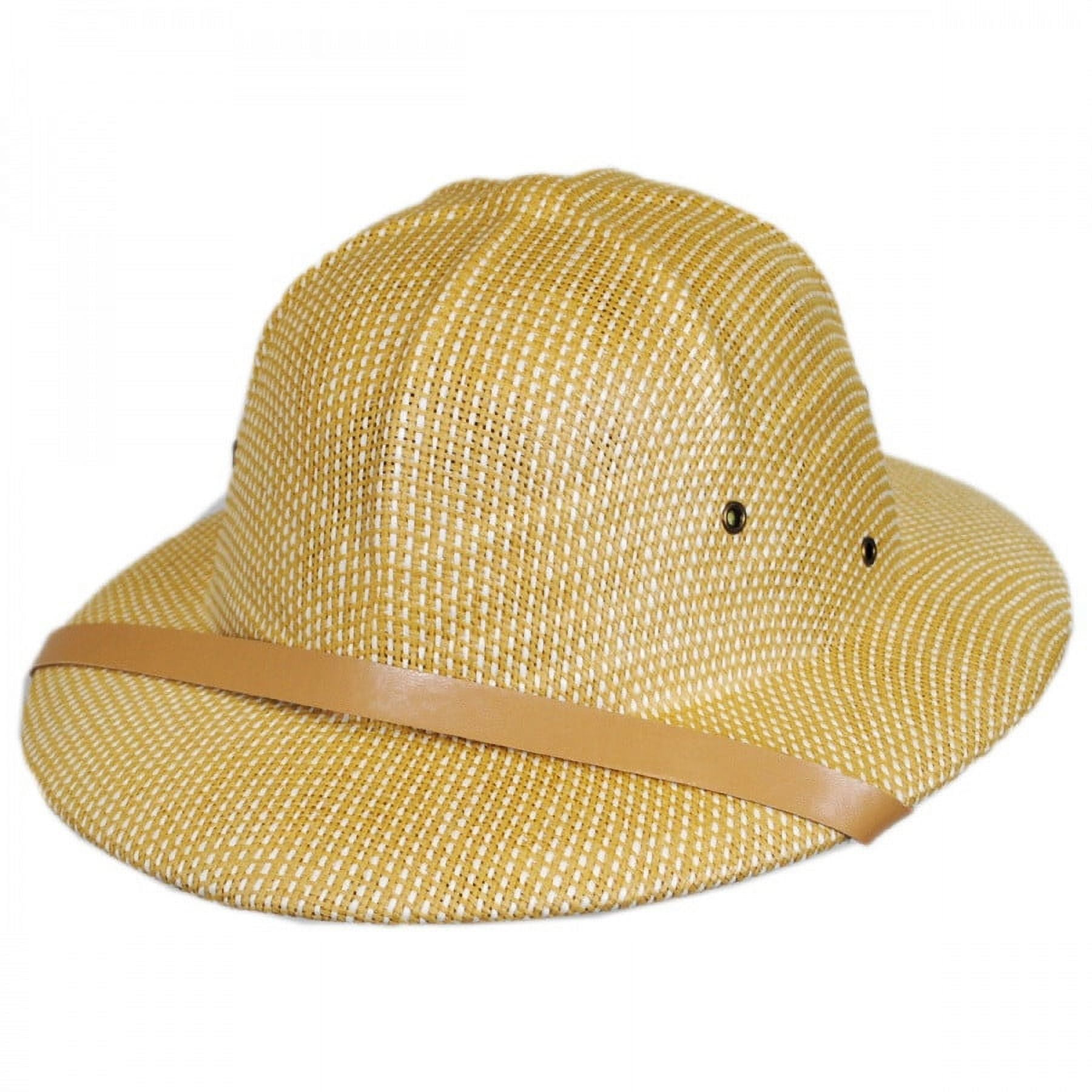 Toyo Straw Pith Helmet - ADJUSTABLE - Tan/White - Walmart.com