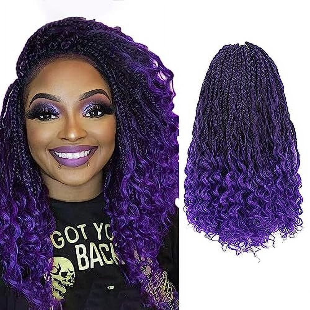 ToyoTress Boho Box Braids Crochet Hair - 14 Inch 8 Packs Ombre Purple ...