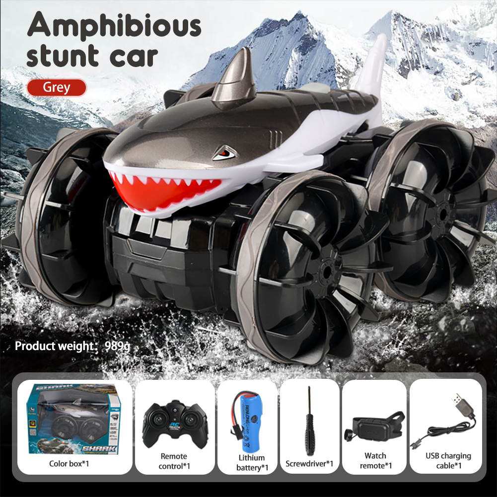 Toyoso Amphibious Remote Control Shark Car, 2.4 GHz Dual Remote Control ...