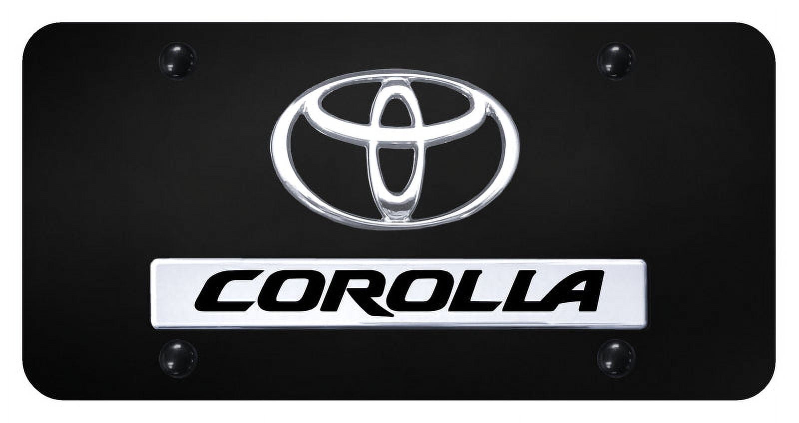 Toyota Corolla 3D Chrome Logo Black Powder Coated License Plate ...