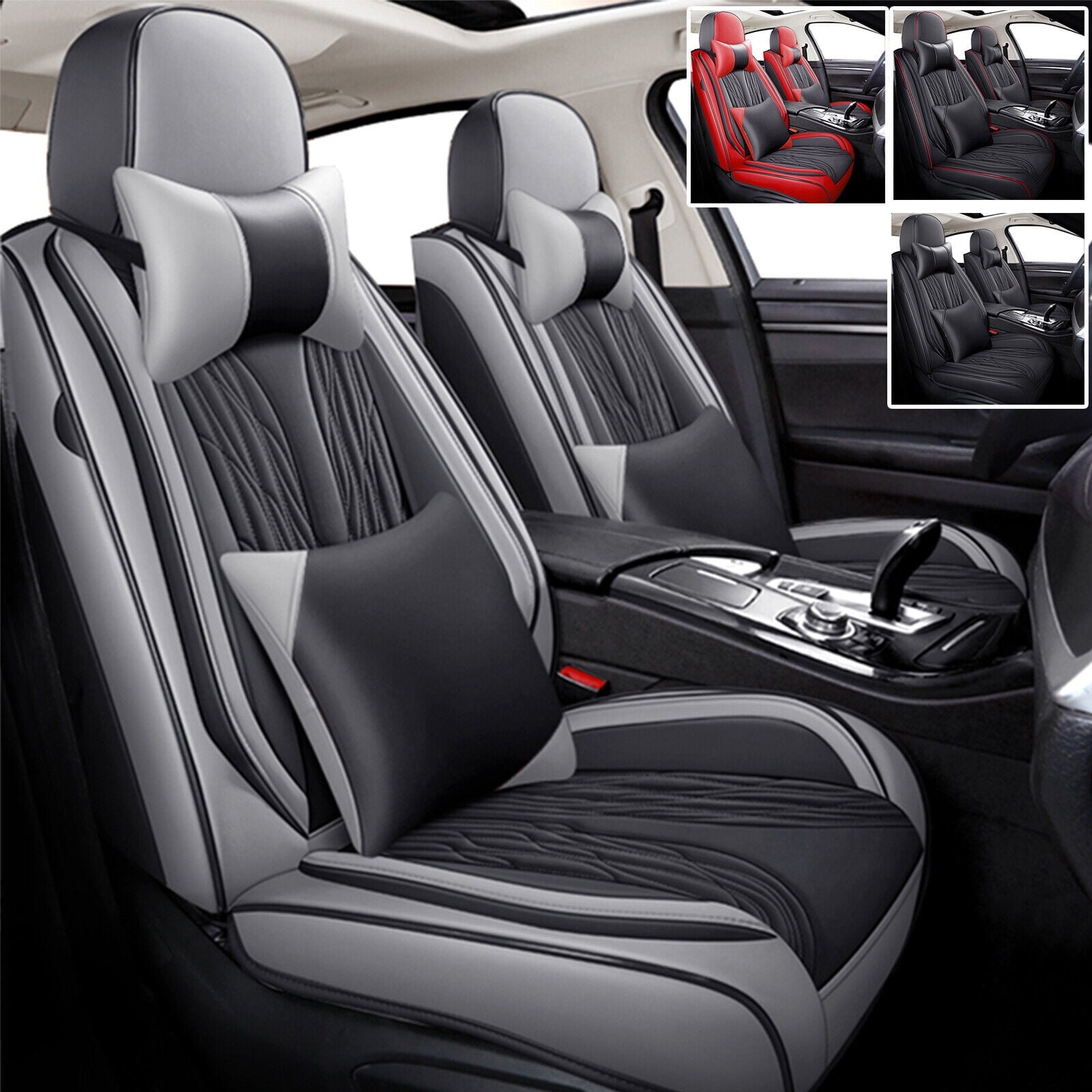 For Toyota Corolla Car Seat Covers Full Set Deluxe PU Leather 5 Seats ...
