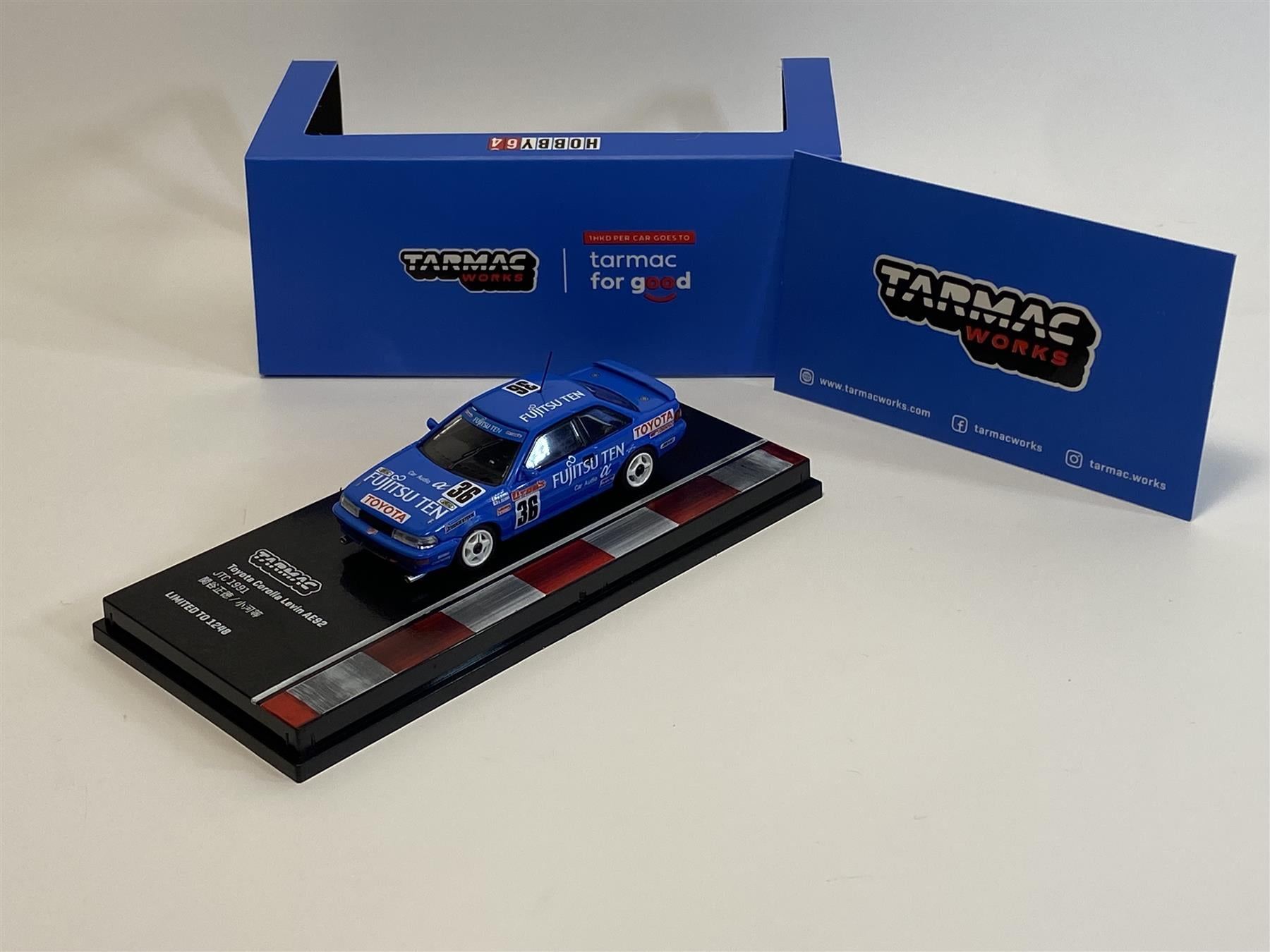 Toyota Corolla Levin AE92 JTC 1991 #36 1:64 Scale Tarmac T64-036-91TC36 ...