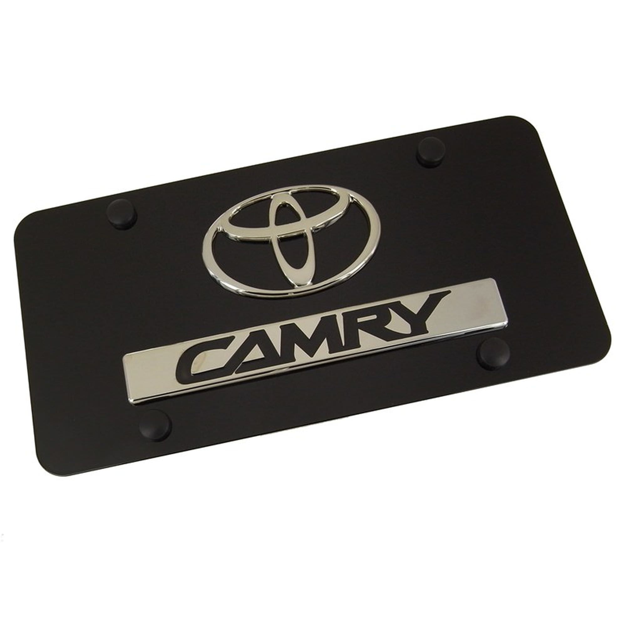 Toyota Dual Logo Camry License Plate (Chrome on Black) - Walmart.com