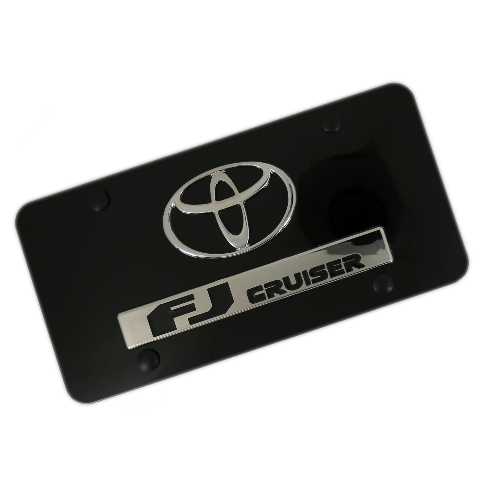 Toyota Dual Logo FJ Cruiser License Plate (Chrome on Black) - Walmart.com