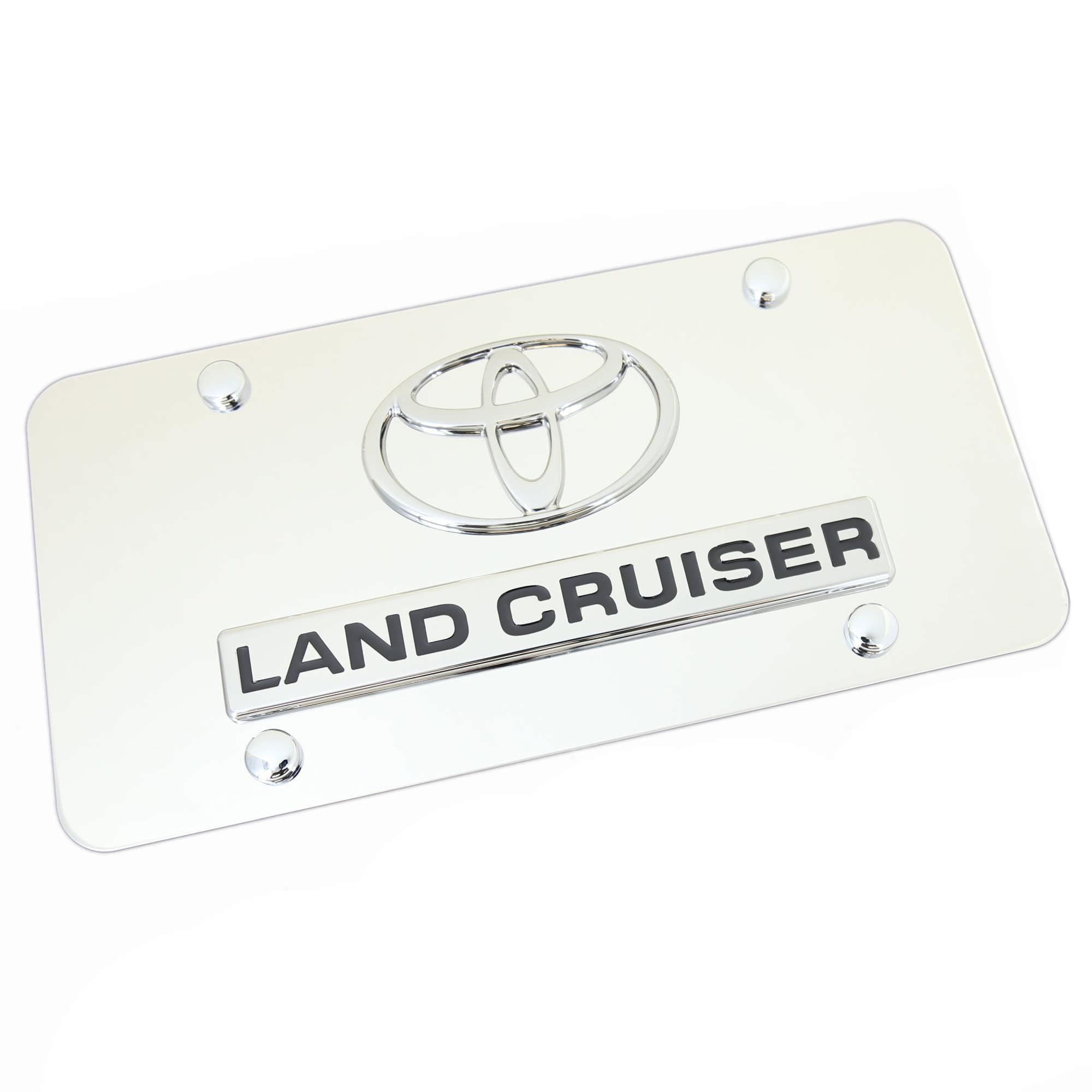 Toyota Dual Logo Land Cruiser License Plate (Chrome) - Walmart.com
