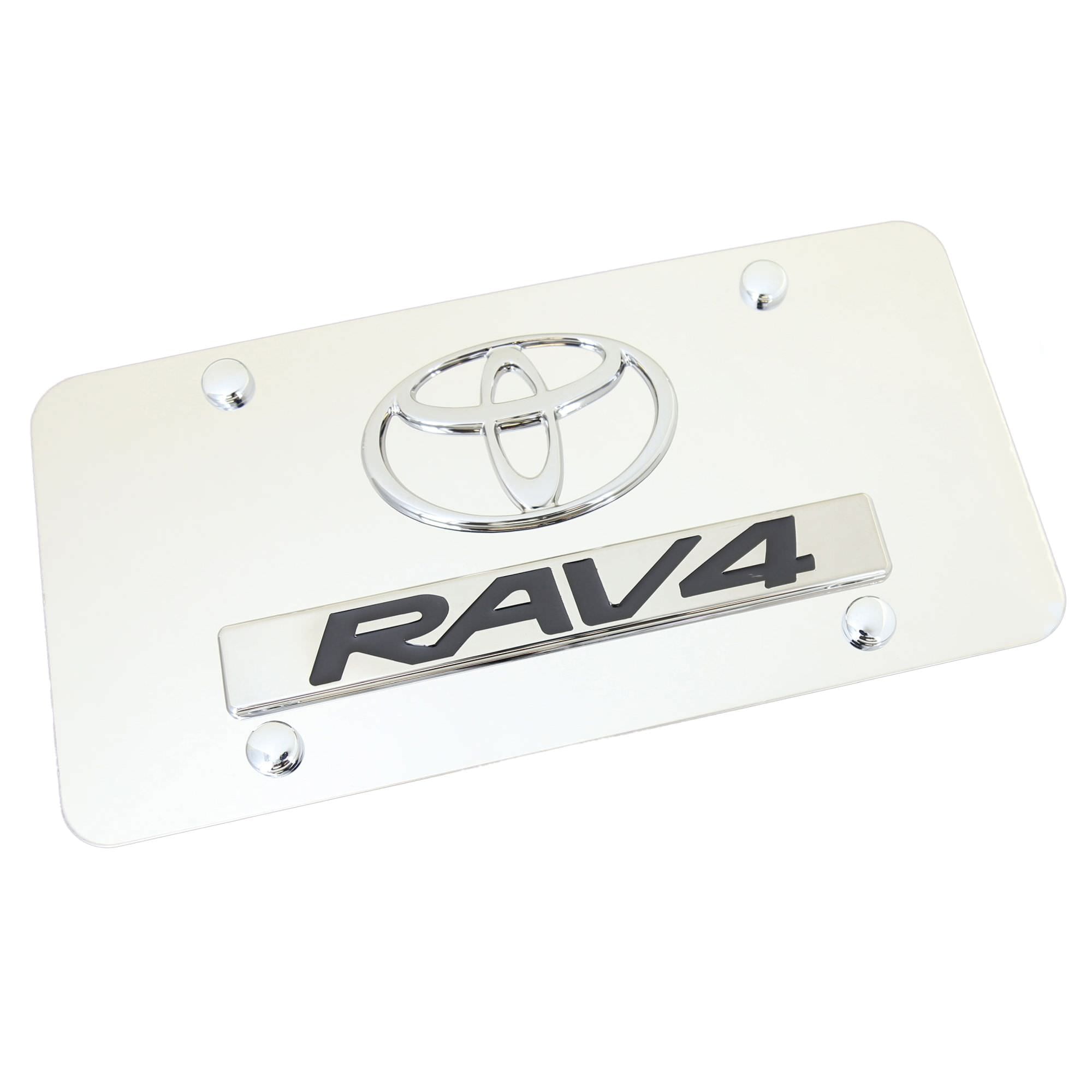 Toyota Dual Logo RAV4 License Plate (Chrome) - Walmart.com
