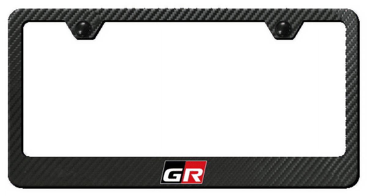 Toyota GR Logo Black ABS Carbon Fiber License Plate Frame Official ...