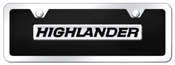 Toyota Highlander Name Acrylic Mini Kit License Plate Chrome on Black ...