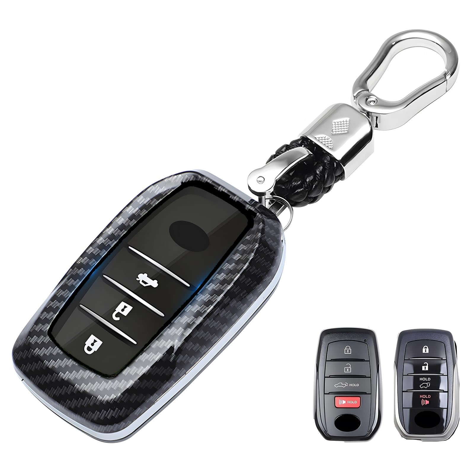for Toyota Key Fob Cover, ABS Carbon Fiber Pattern Key Case for 2017 ...