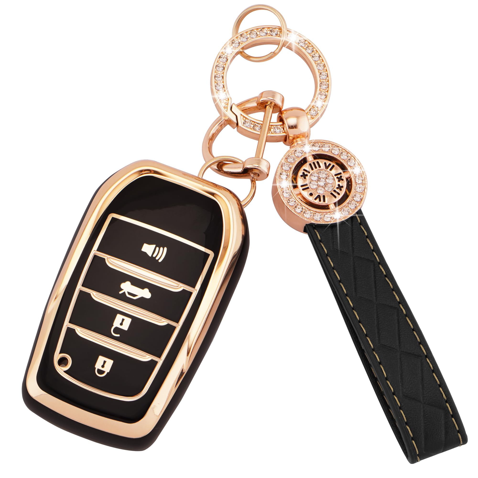 for Toyota Key Fob Cover with Keychain, 4 Buttons TPU Key Shell ...
