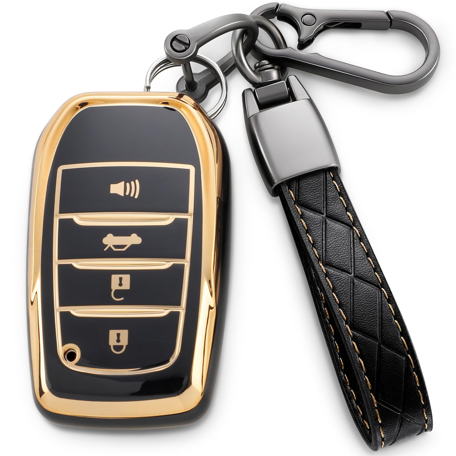 for Toyota Key Fob Cover,Leather Keychain Soft TPU Protection Key Case ...