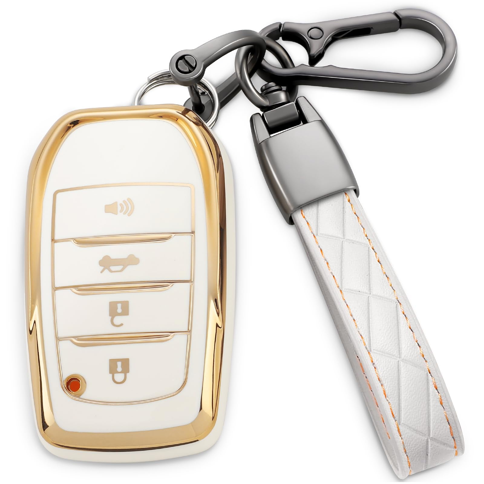 for Toyota Key Fob Cover,Leather Keychain Soft TPU Protection Key Case ...